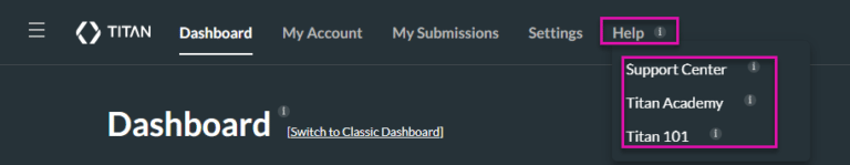 Learn more about the Help Center | Titan Platform