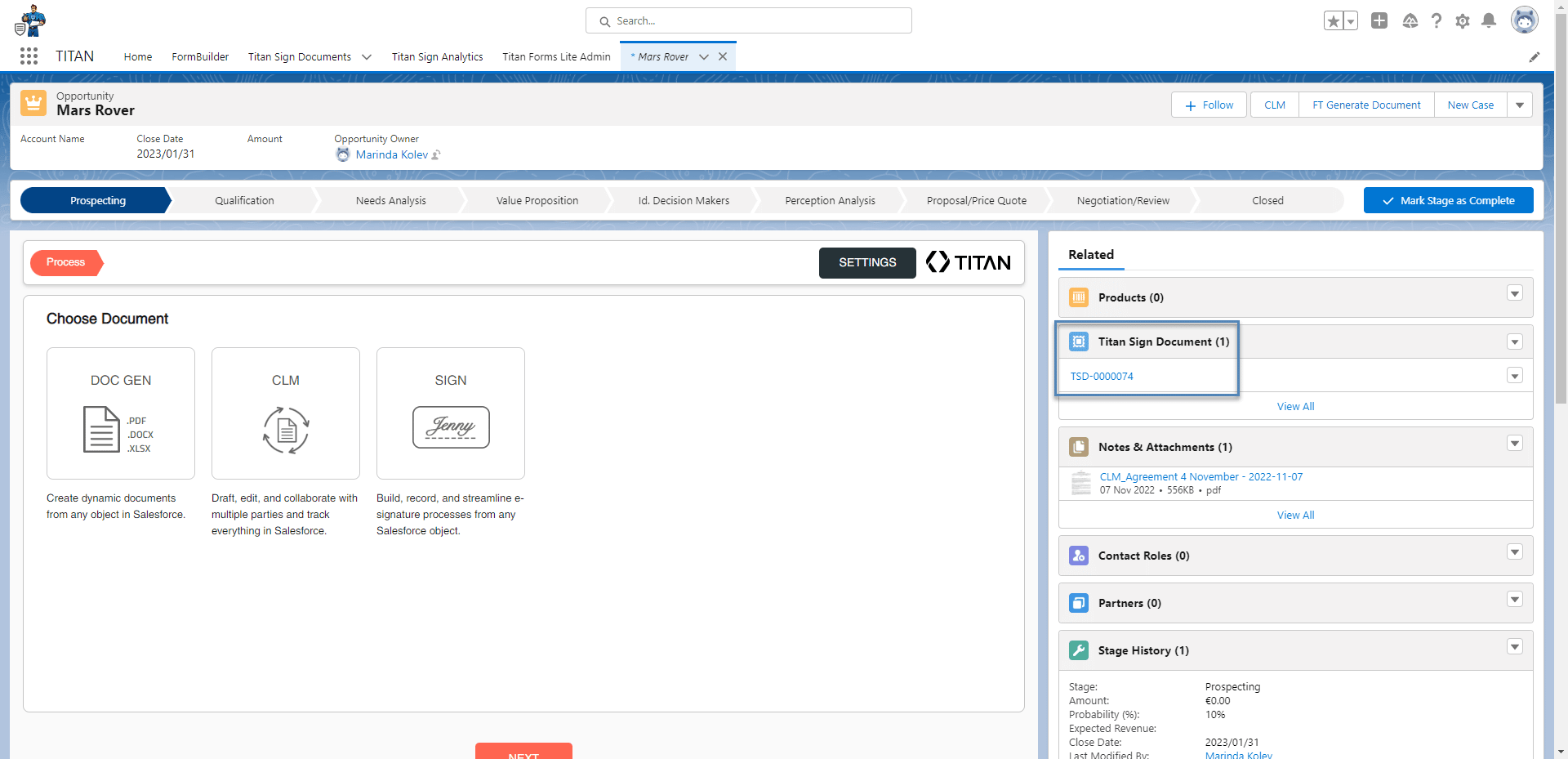 Titan Sign Document | Titan CLM